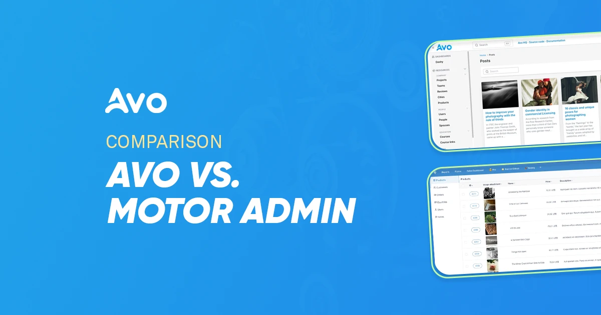 Motor Admin Alternative - Avo